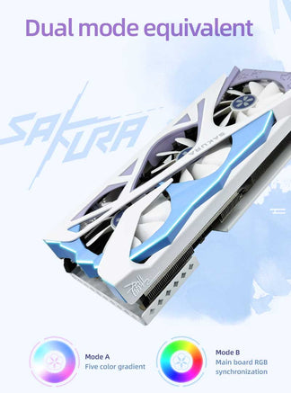 (December Promotion)Yeston Sakura Radeon RX 7700 XT 12G GDDR6 192bit 5 ...