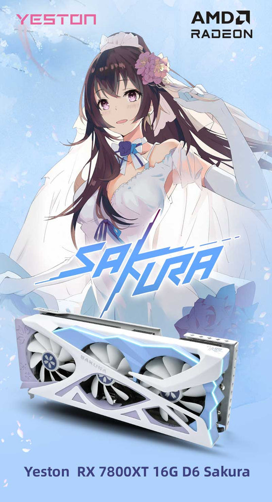 ((Open Box Only US))Yeston Sakura Radeon RX 7800 XT 16G GDDR6 256bit 5 ...